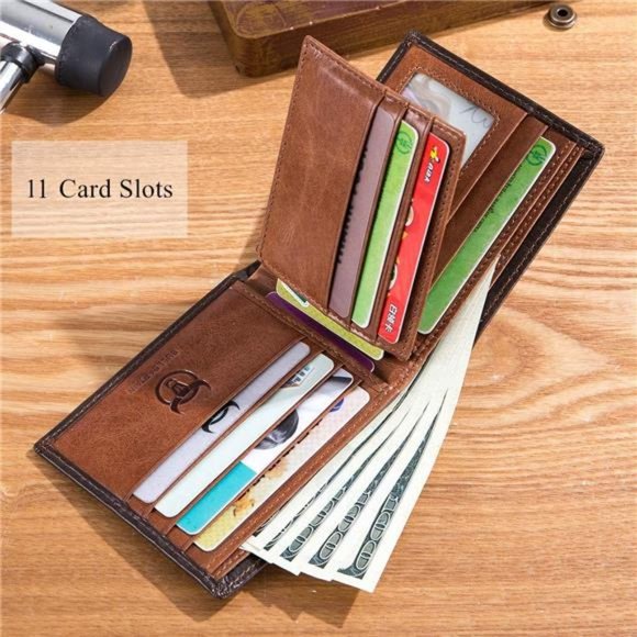 Bags | Wallets For Men With Double Id Window Slim Bifold Vintage ...